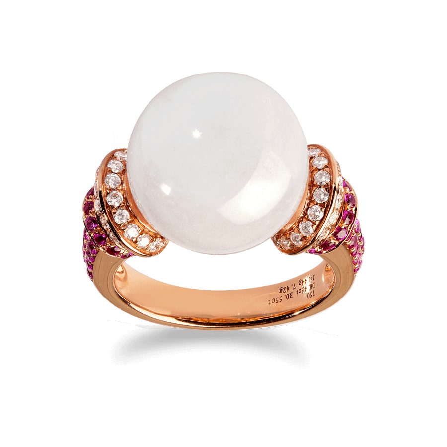 Lavender Jadeite Ruby Diamond Ring - On Cheong Jewellery