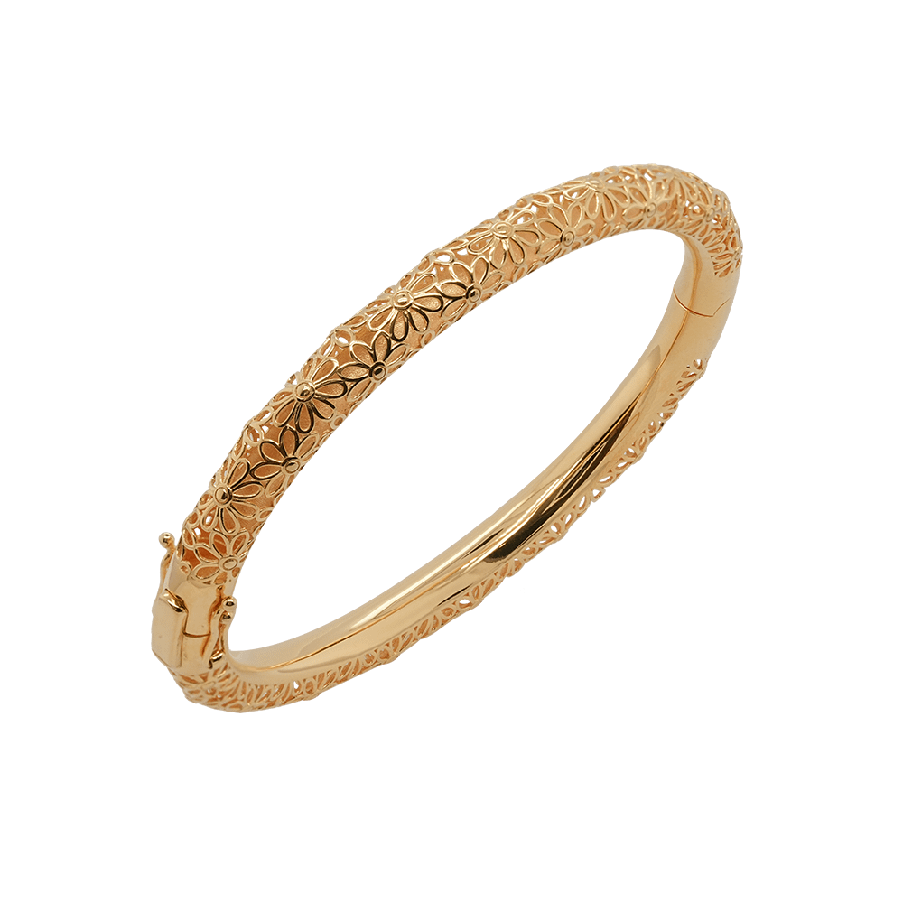 Flora Luxe 916 Gold Bangle - On Cheong Jewellery