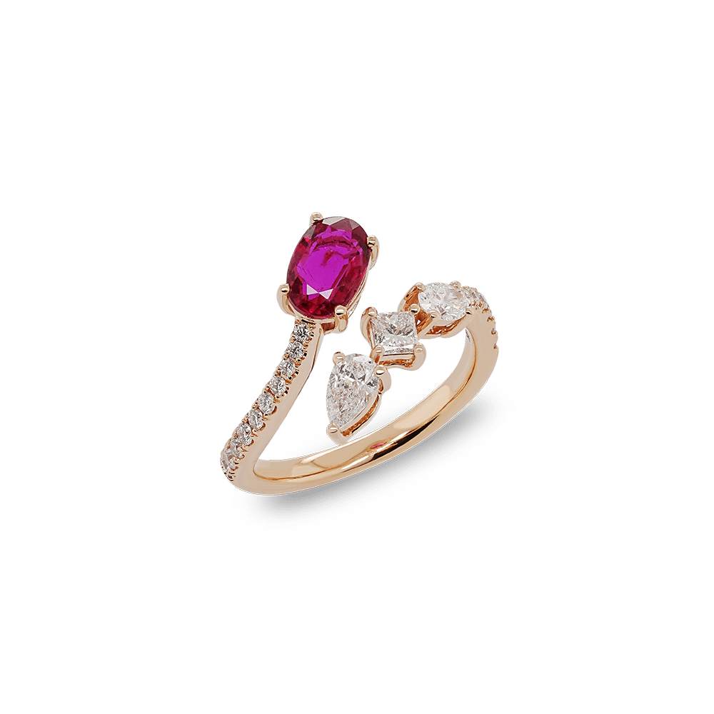 Elysian Bloom Ruby Diamond Ring - On Cheong Jewellery