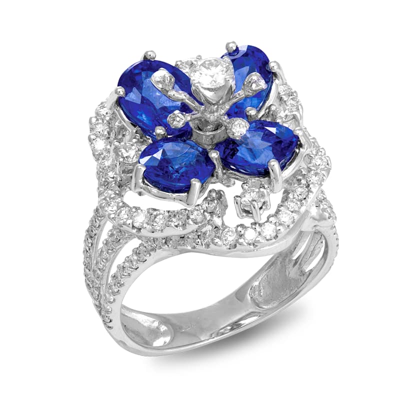 Roulette Sapphire Diamond Ring - On Cheong Jewellery